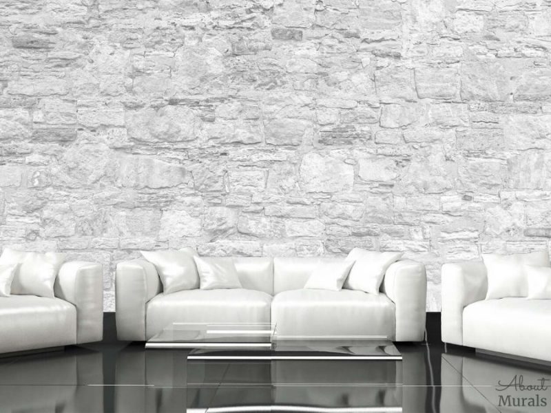 Stone Wall Mural | Realistic Looking Grey Design | About Murals