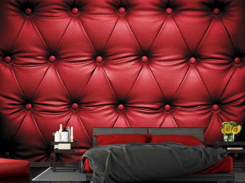 Red Leather Wallpaper | About Murals Canada