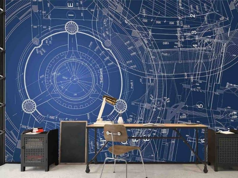 Blueprint Wallpaper for Walls | About Murals
